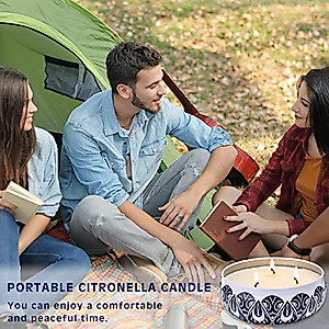 Citronella Candles Outdoor Large, 4 Pack 12 oz Soy Wax Jar Candles, Citronella Candles for Summer Patio Garden Yard Balcony