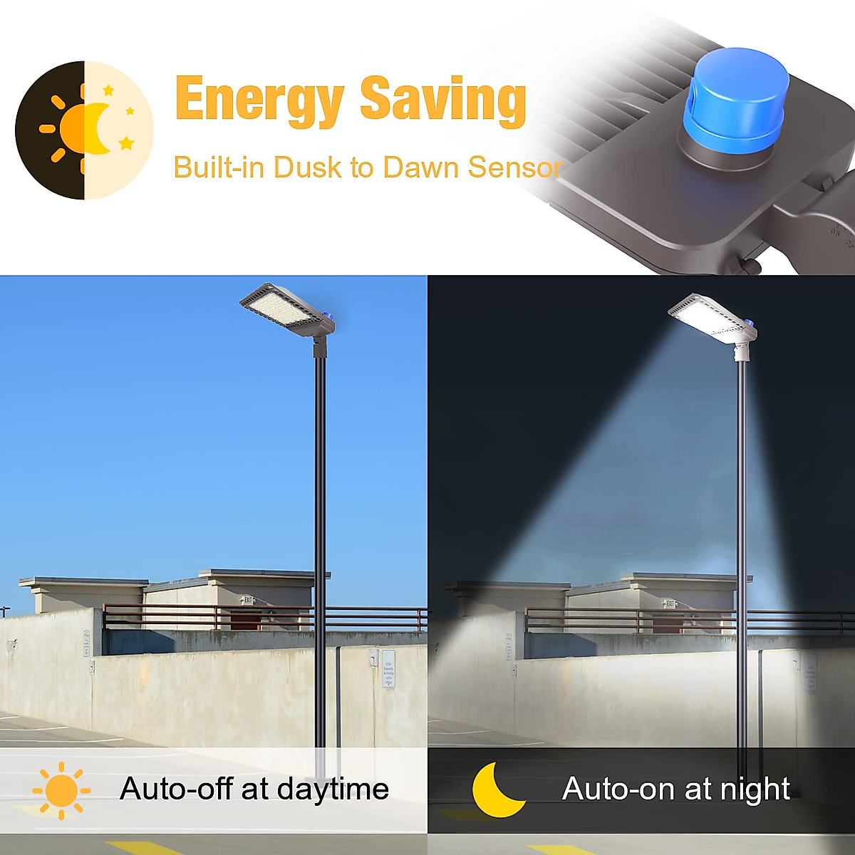 JC-LGL 300W LED Parking Lot Light 2Pack, LED Shoebox Light with 42000LM 5000K Daylight, IP65 Waterproof Dusk to Dawn Parking Lot Light with Slip Fitter, Dimmable Area Light for Parking Lot Stadium