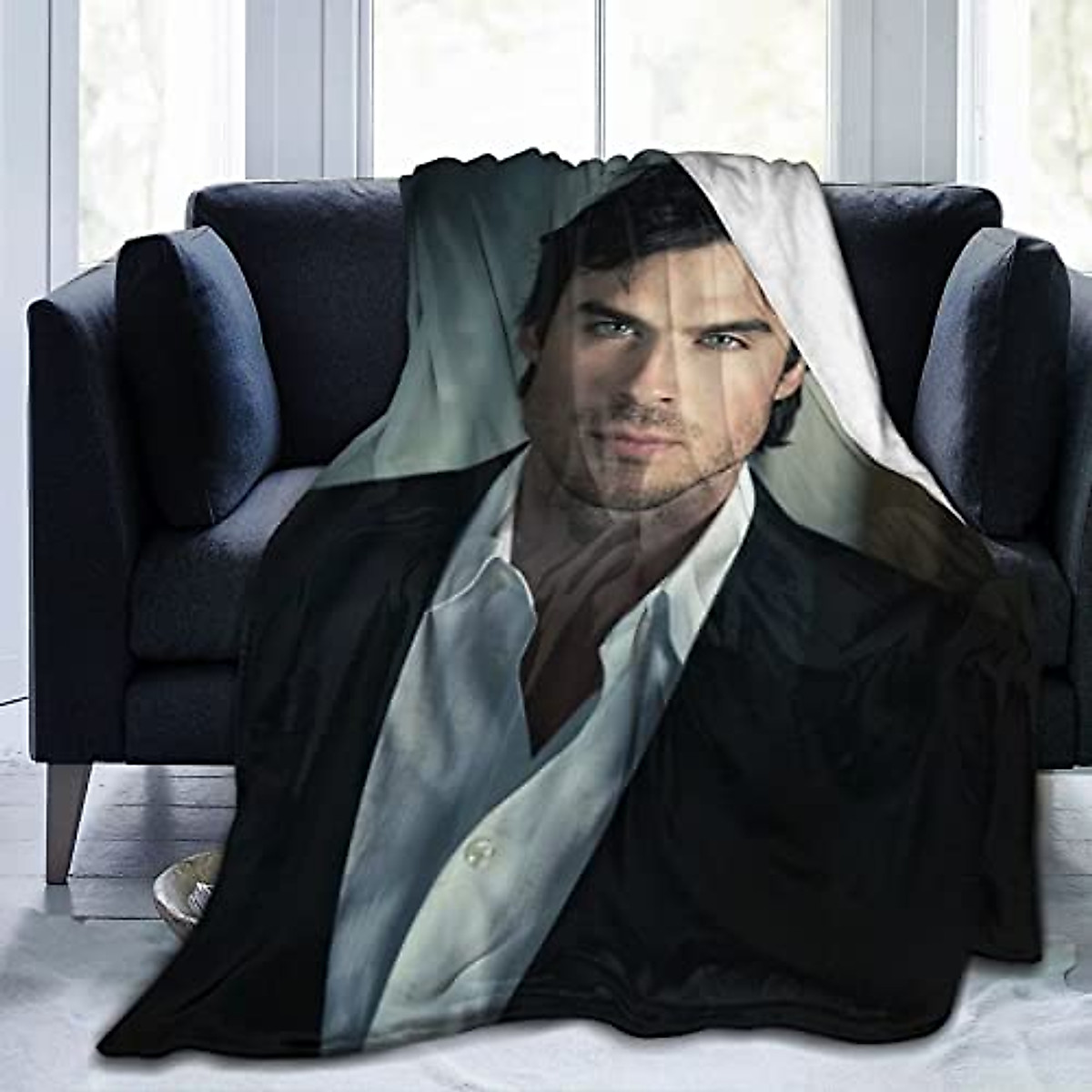 Ian Somerhalder Blanket Super Soft Lightweight Fleece Thermal Blanket All Season for Bed Couch Living Room Air Conditioning Blanket