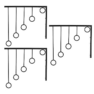 Baluue Clothes Hanger Rack 1 Set of Wall- Mounted Metal Garment Rack Clothes Display Hanger Bedroom Closet Clothing Organizer Space Save Clothes Rack with 5 Hanging Rings Black