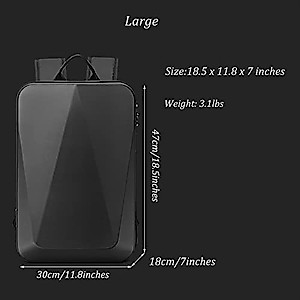 Anti Theft Hard Shell Business Backpack,Waterproof Travel Backpack, USB 15.6 Inch Laptop Backpack for Men (Black, Expandable)