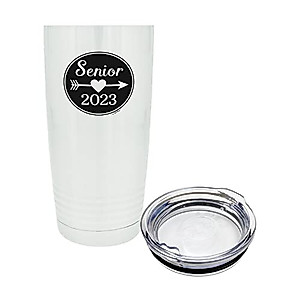 ThisWear Class of 2023 Mug Senior 2023 20oz Stainless Steel Insulated Travel Mug With Lid White