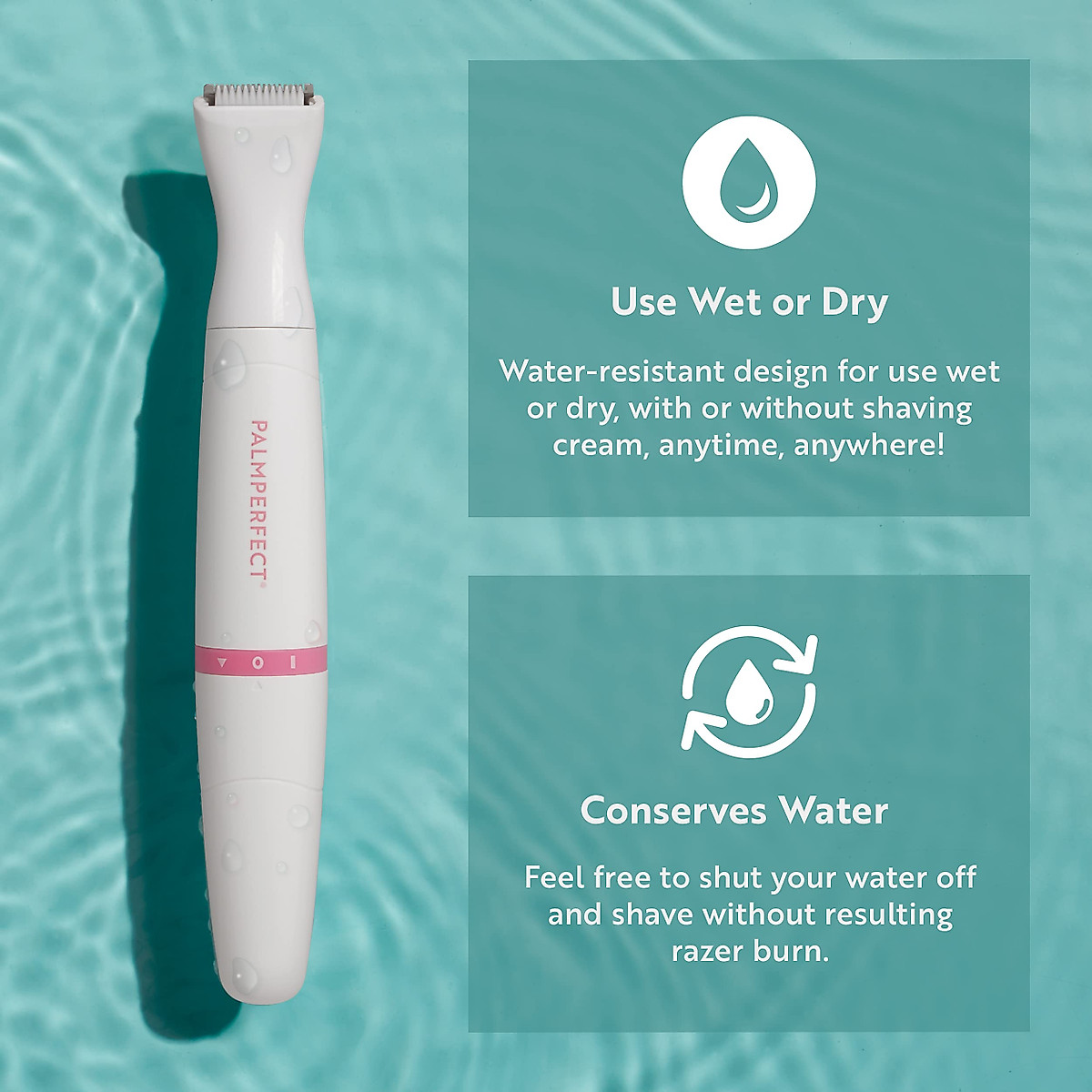 Clio PALMPERFECT Pro Series Bikini Trimmer for Women - Includes Foil Shaver and Exfoliating Brush Head - Cordless Hair Removal Electric Razor