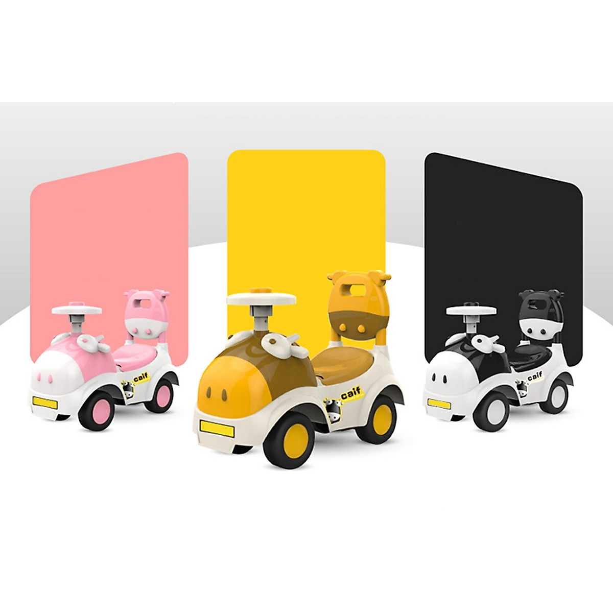 POCO DIVO Baby Dolphin 3-in-1 Cartoon Ride On Toy Walker Sliding Car Pushing Cart with Music - Pink