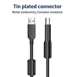 MITATTOK USB A to USB B 3.0 Cable (5FT), USB 3.0 Type A to B Male Cable Compatible with Monitor, Docking Station, Printer, External Hard Drivers, Scanner, USB Hub and More-Black