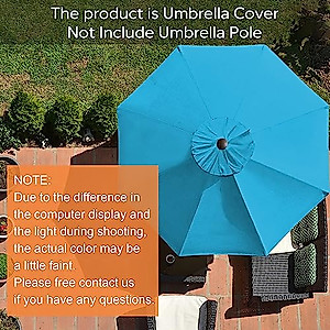 EliteShade 9ft Patio Umbrella Market Table Outdoor Deck Umbrella Replacement Canopy Cover(Canopy Only)(Sky Blue-35)