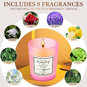 MTLEE 16 Pcs Candles for Home Soy Wax Scented Candle Jar Candles Gift for Women Thank You Gifts for Christmas Birthday Mother's Day Coworker Nurse Volunteer Teacher(Inspirational,Pink)