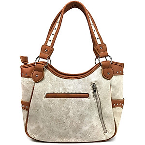 Justin West Floral Studs Laser Cut Western Rhinestone Cross Handbag Purse Conceal Carry (Turquoise Handbag Wallet Set)