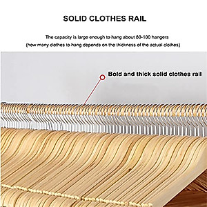 YXDFG Clothing Rack Bamboo Garment Rack,Rolling Clothes Rack,Multifunctional Bedroom Hanging Rack, 4 Layers Wardrobe Storage Shelves with Wheels 6 Hooks