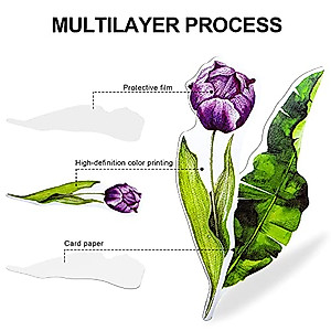 MWOOT 30Pcs Flowers Shape Bookmarks,Colorful Paper Page Clips Bookmark Set ,Creative Paper Book Markers Gifts for Book Lovers Women Girls(30 Styles)