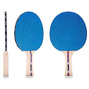Franklin Sports Ping Pong Paddle Set with Balls - 2 Player Table Tennis Paddle Kit with (2) Paddles + (3) Balls Included - Red + Blue