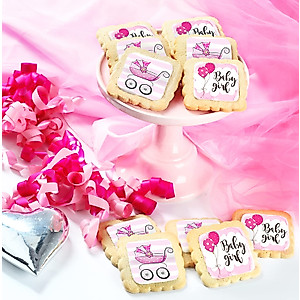 Baby Shower Cookies Baby Girl 24 PACK Favors Dessert Table Decorated Individually Wrapped Sugar Cookies Party Gift