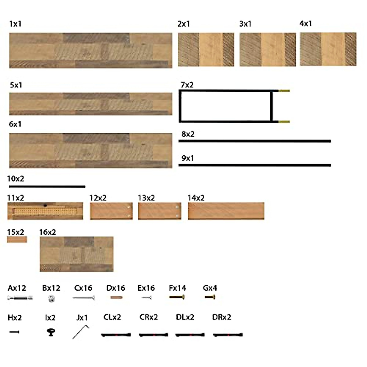 GIA Home Furniture Series Mid Century Console Table Rattan Crafted Drawers,Wood Computer Desk Installed,Salmon Oak Finishing, Black Metal Leg