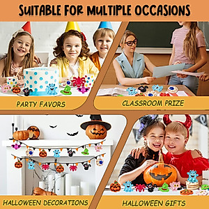 48Pcs Halloween Party Favors, Fidget Toys Bulk Mini Pop Bubbles with Keychain, School Classroom Prizes Box Fidgets Toys for Kids Toddlers Adult, Goodie Bag Stuffers, Treasure Chest box, Halloween Toys