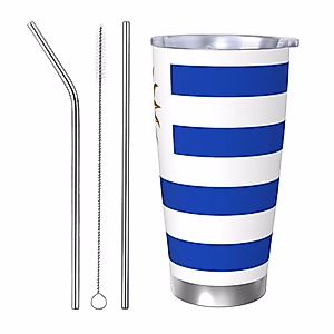 WXZYFP Car cup (single silver rim), can use a straw or drink directly, easy to use.Flag of Uruguay