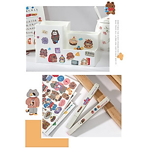 gomtyea Cute Scrapbook Stickers,Kawaii Laser Rabbit Bear Cat Animal Waterproof Bling Photo Decoration Sticker Decal Packs for Phone Case,Laptop,Aesthetic Stickers for Kids,Teens,Adults,8 Sheets