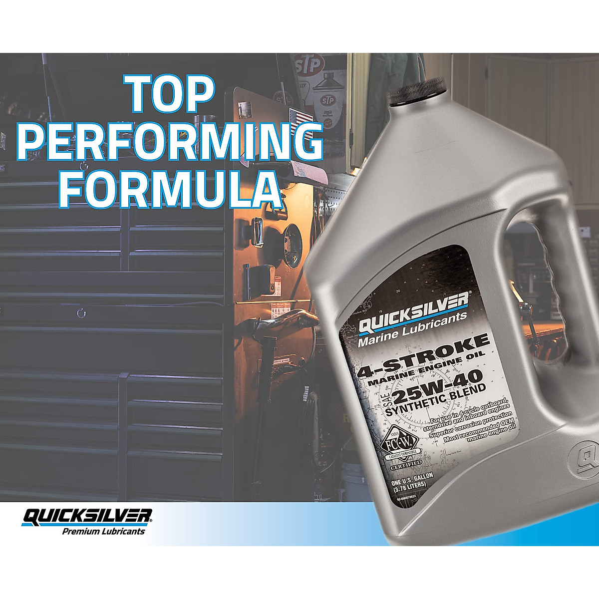 Quicksilver by Mercury Marine 25W-40 Synthetic Marine Engine Oil, 1 Qt.