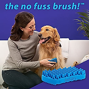 Furbliss Dog Brush for Grooming, Brushing and Bathing Dog & Cats, Great for the Bath Deshedding and Massaging Your Pet, 1 Soft Pet Brush - by Vetnique Labs (Short Hair Pet)