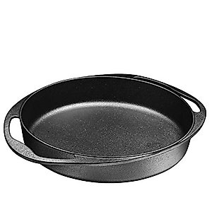 Bruntmor Double Handled non-Stick Enameled Black Cast Iron Round Tarte Tatin Dish Pan Mini Roasting Dish, Baking Pie Pan, Pastries & Quiches, Hand washing, Easy to clean