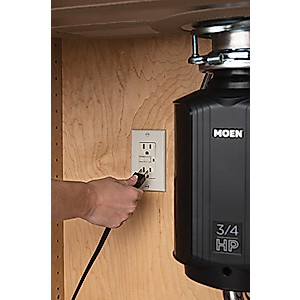 Moen GXS75C Host Series 3/4 HP Continuous Feed Garbage Disposal with Sound Reduction, Power Cord Included
