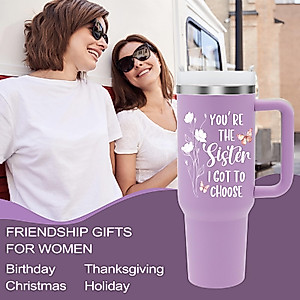 Best Friends Gifts for Women, Best Friend Gift, Soul Sister Gifts, Best Friend Birthday Gifts, Purple Gifts for Best Friend Woman, Friendship Bestie Gifts, Soul Sister Tumbler (40oz, with Lid & Straw)