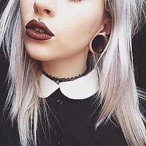 ZS Vintage Natural Brown Black Wood Organic Ear Tunnel Plugs Stretcher Gauges for Men and Women (Brown,1"(25mm))