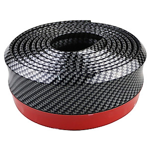 Front Lip ,HengJia Auto Parts 2.5m/8.2ft Car carbon fiber front lip,Front Bumper Lip ,Carbon Lip ,Side Skirt, front lip spoiler 100% waterproof protection(Carbon black)