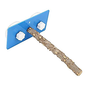 Birds Shower Perches Wooden Parrot Standing Rack Wall Mounted Birds Hing Perch with Suction Cup for African Greys Budgies Parakeet (#1)