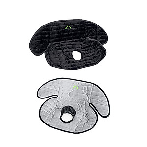 Piddle Pad Car Seat Protector, 2PCS Waterproof Carseat Liner Toddlers and Infants, Piddle Pad for Safety Carseats Strollers Potty Training and Dinner Chair Machine Wash and Dry Anti Slip(Black+Grey)