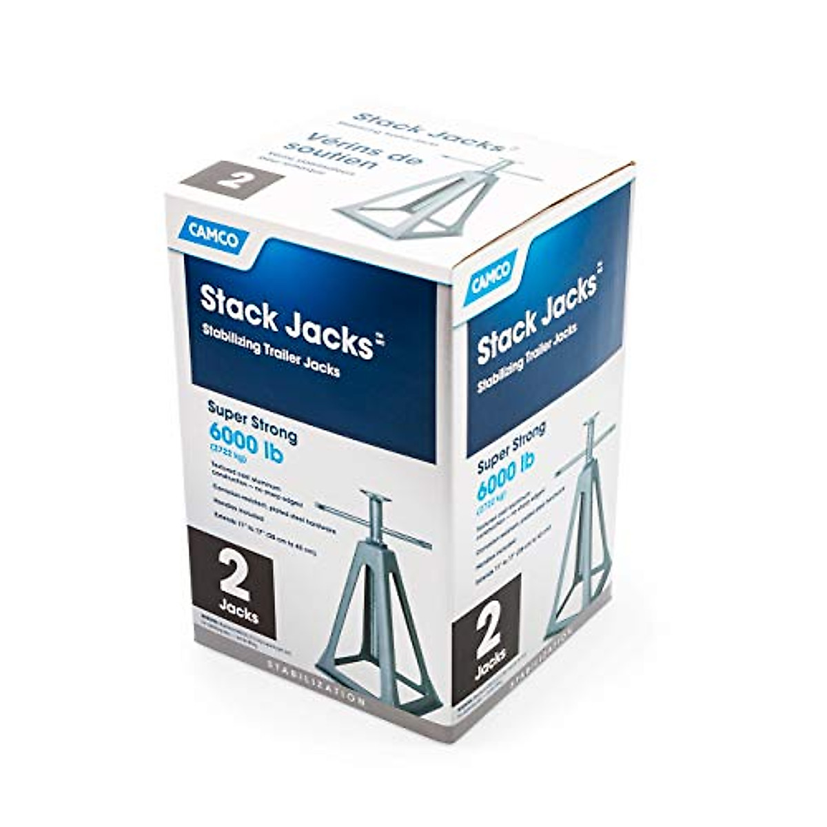 Camco 44561 Olympian Aluminum Stack Jacks, Stabilize and Level Your RV Or Camper - 2 Pack