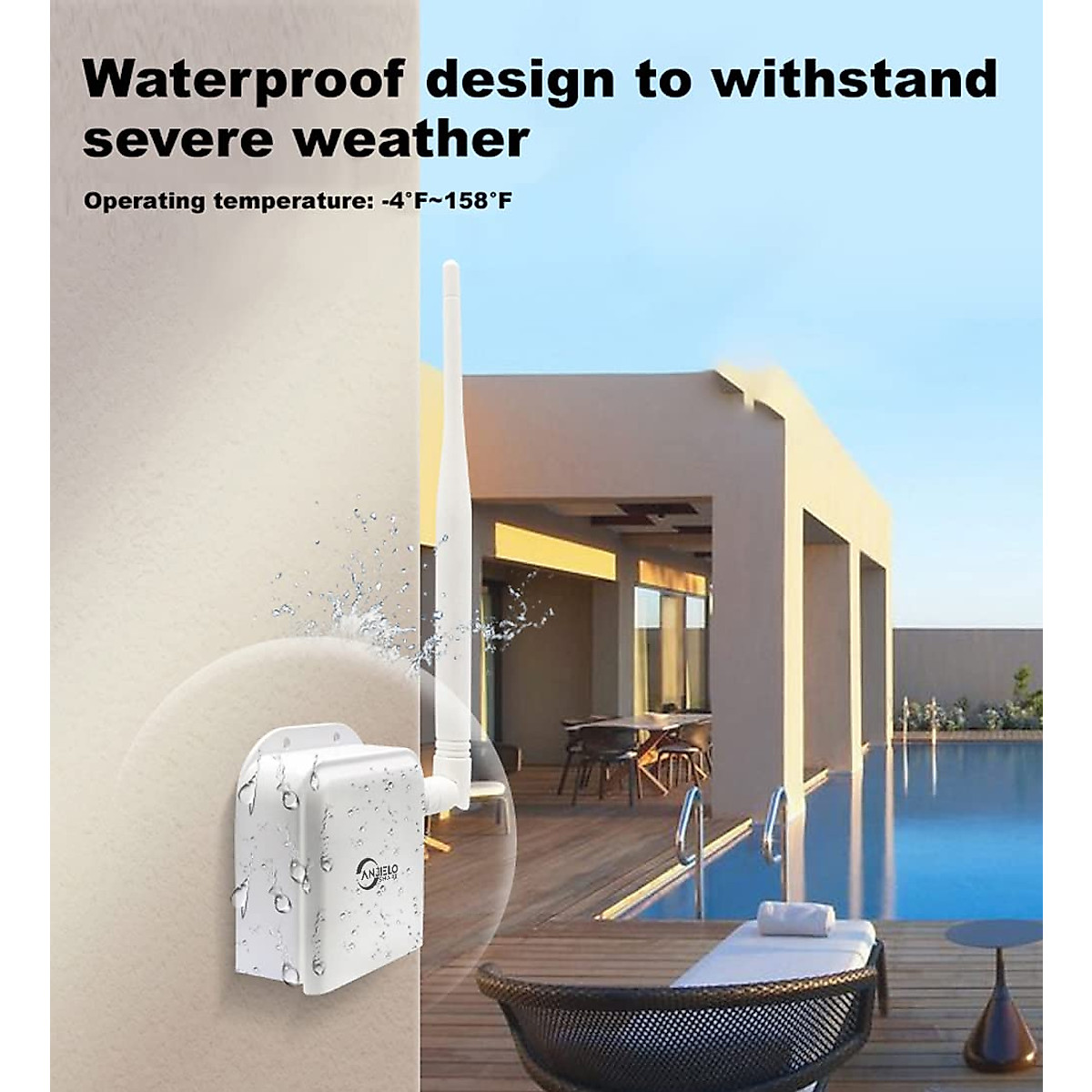 Wireless Bridge Point-to-Point Long Range Wireless Access with High-Gain Antenna, 2.4G WiFi Bridge Repeater Supports 2600 feet Outdoor Transmission Distance, Air Ethernet Cable