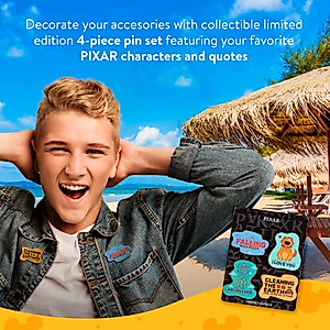 Disney Pixar Enamel Pin Set, Pack of 4 Pieces, 1.75”, Limited Edition Collectors Pins, Themed Jewelry with Art and Quotes from Up, Toy Story and WALL-E, Amazon Exclusive