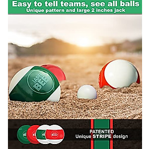 JAPER BEES Bocce Ball Set Solid Resin 90mm Outdoor Lawn Games for Family with 8 Balls 1 Pallino Measuring Rope Canvas Carrying Case