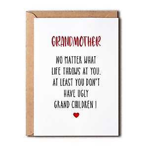 Decolove Grandmother Card - No Matter What Life Throws At You - Cheeky Birthday Card For Grandmother - Funny Greeting Card For Grandmother