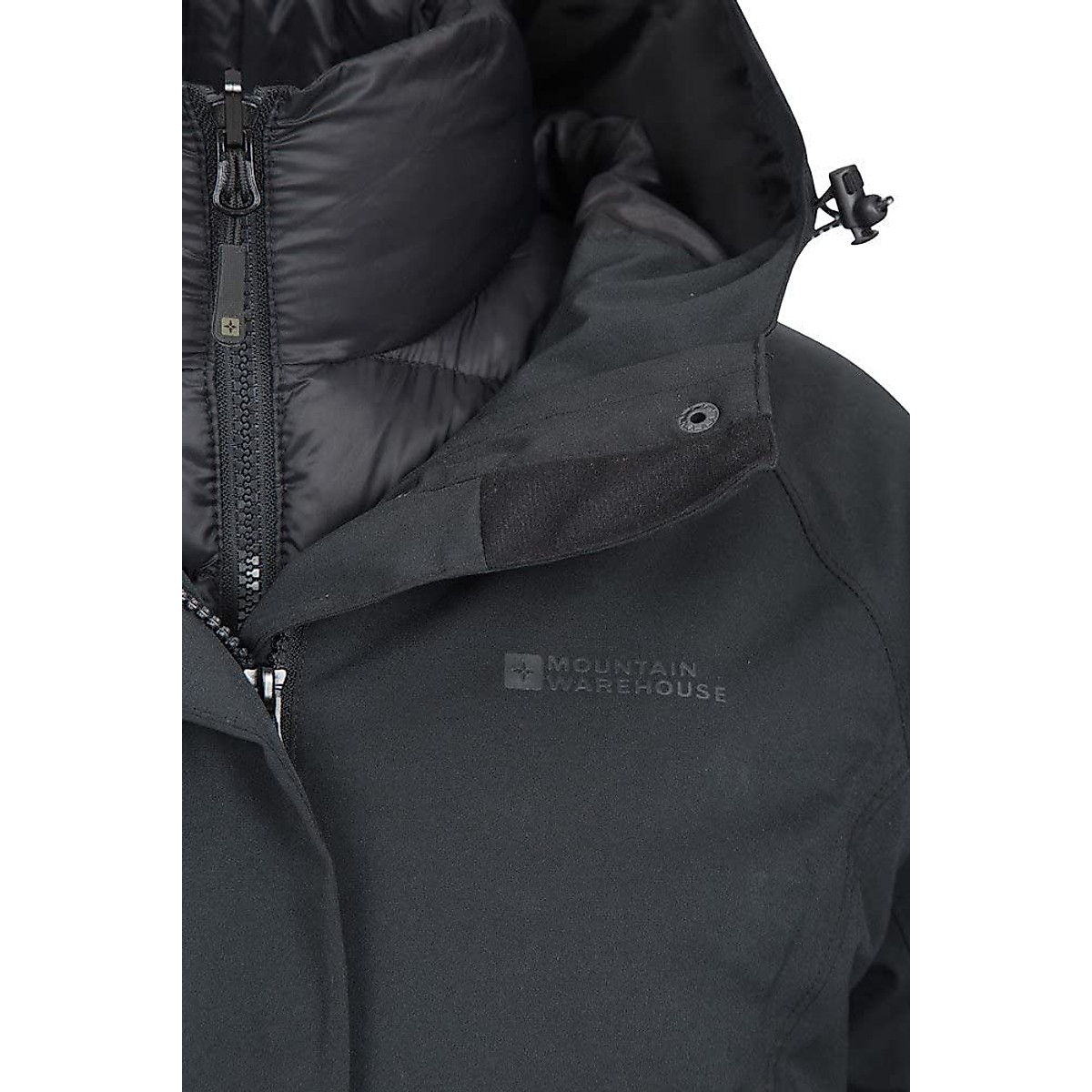 Mountain Warehouse Alaskan Womens Long 3 in 1 Jacket Jet Black Womens Size 8 US