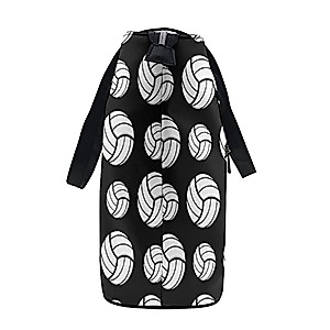 Volleyball Sport Pattern Design Black Shopping Bag Work Tote Shoulder Bag Womens Travel Handbag Hobo Sling Casual Bag for Business, Travel, Date, Party