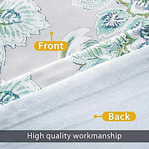 DriftAway Alyssa Jacobean Elegant Floral Leaves Pattern Thermal Insulated Blackout Lined Rod Pocket Window Curtain Valance for Kitchen Café 2 Pack 52 Inch by 18 Inch Plus 2 Inch Header Gray