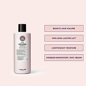 Maria Nila Pure Volume, Shampoo 11.8 Fl Oz, Vitamin B5 Gives Volume to Thin & Fine Hair, 100% Vegan & Sulfate/Paraben free