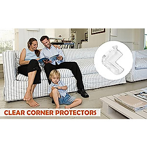Clear Corner Guards PVC Table Corner Protectors,Clear Edge Bumpers,High Resistant Adhesive Gel,Corner Protector for Baby,Kids,Furniture,Cabinet,Glass,Coffee Table (12 Fillet)