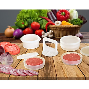 Hamburger Press Patty Maker Freezer Containers - All In One Convenient Package - 10 Pieces Set Hamburger Patty Mold - Essential Tool to Make hamburger Patties – Ideal BBQ Gift For Family And Friend