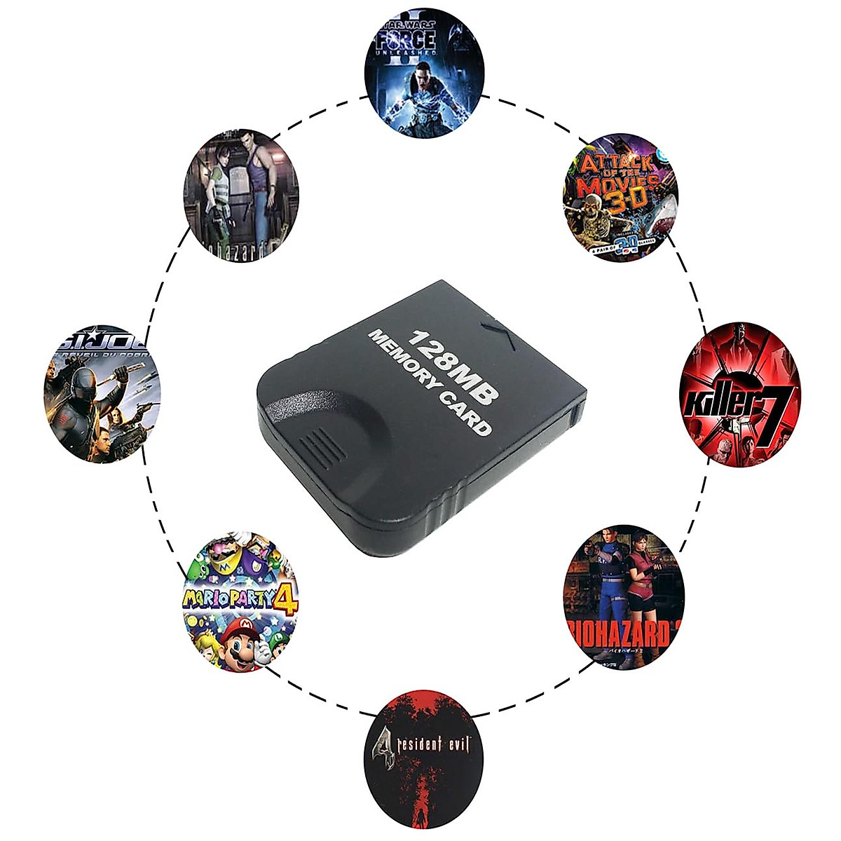 Hyamass 128MB(2043 Blocks) High Speed Gamecube Storage Save Game Memory Card Compatible for Nintendo Gamecube & Wii Console Accessory Kits - Black