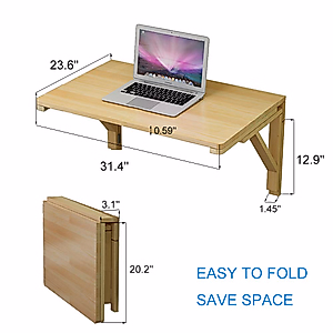 MM MELISEN Wall Mounted Folding Table for Laundry Room, Fold Down Desk for Small Saving Spaces, Kids Floating Desk for Dining, Room, Study, Kitchen, Dinner, Bar