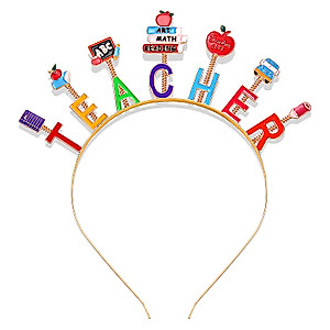 CEALXHENY Teacher Headbands for Women, Colorful Fri-Yay Headbands Cute Book Pencil Hairbands Back to School Hair Accessory Teacher Appreciation Gifts (Teacher)