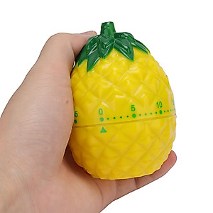 BuyWeek Pineapple Timer, Baking Timer Plastic Cute Kitchen Cooking Timer Reminder for Home (6.4x6.4x8.7cm)