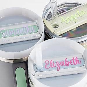 Personalized Stanley Tumbler Name Plates - Colorful - Custom Name Tag for 20 30 40 Oz Tumblers, Tumbler Lid Topper - Ideal Stanley Cup ID Accessories