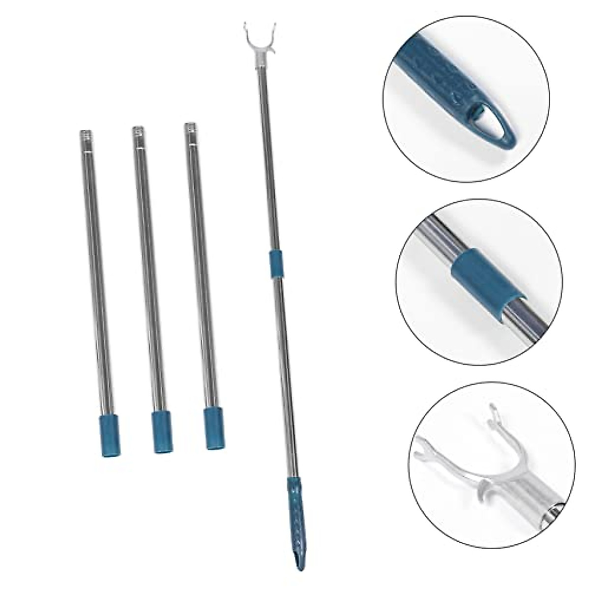 Zerodeko Clothes Rail Adjustable Clothes Rack Closet Hangers for Clothes Heavy Duty Coat Hooks Clothing Hanger Reach Garment Hook Reach Stick Ceiling Reaching Pole Clothes Reaching Rods CD