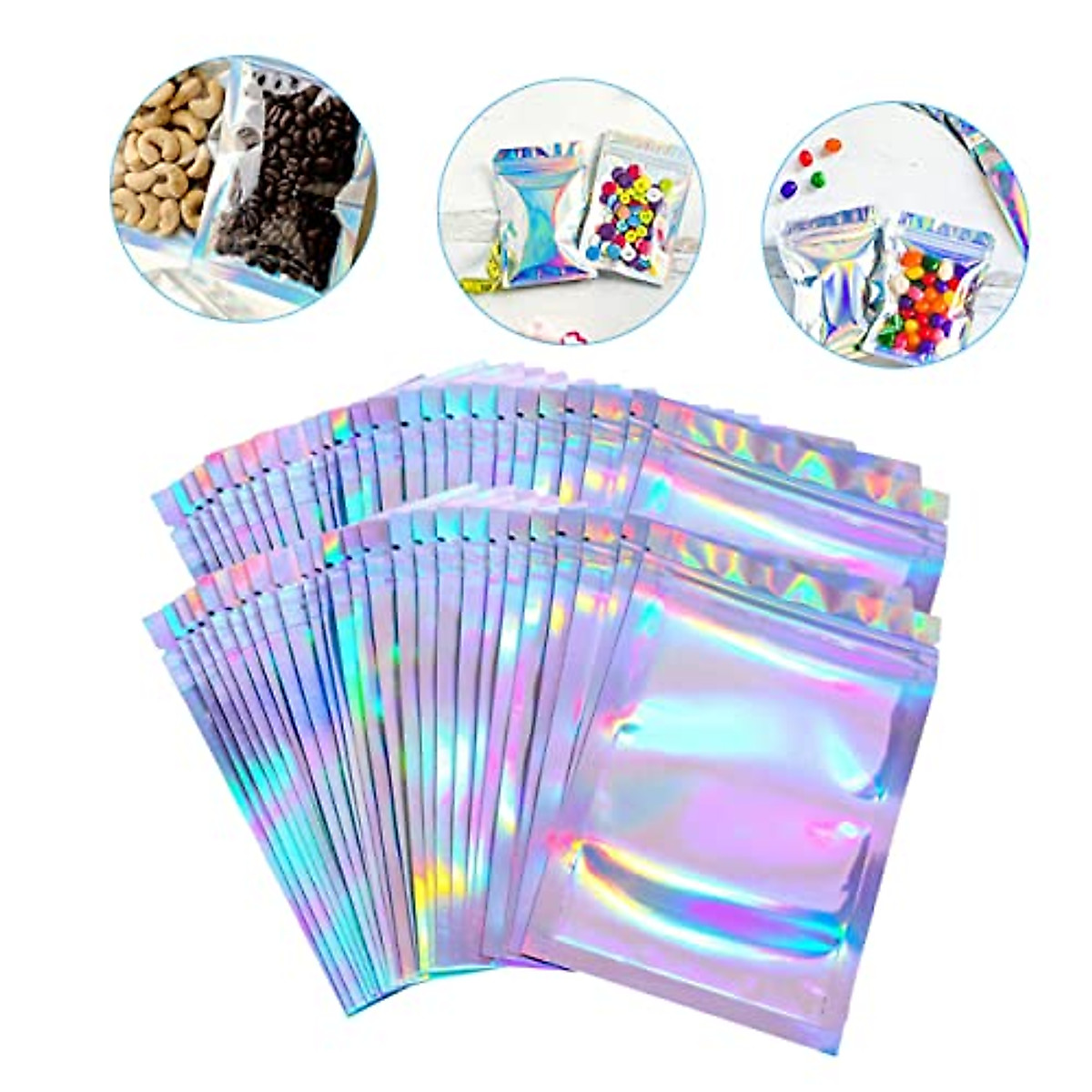 Dime Bag 100pcs Plastic Bag Glitter Earrings Bead Earrings Food Storage Resealable Tea Storage Reusable Self Lock Bag Storage Bag Necklace Wrapping Bag Container Symphony Abs