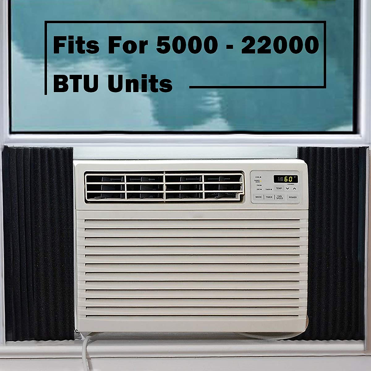 LBG Products Window Air Conditioner Foam Insulation Panels,AC Side Insulating Panel Kit,2 Pack,Black, 17in High x 9in Wide x 7/8in Thick