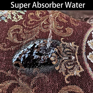 JUNCUIK Indoor Doormat Front Floor Door Rugs, 24”x 36” Super Absorbent Low Profile Mats, Non Slip Durable Inside Dirt Trapper Rug for Entryway, Machine Washable Front Door Mat, (Brown)