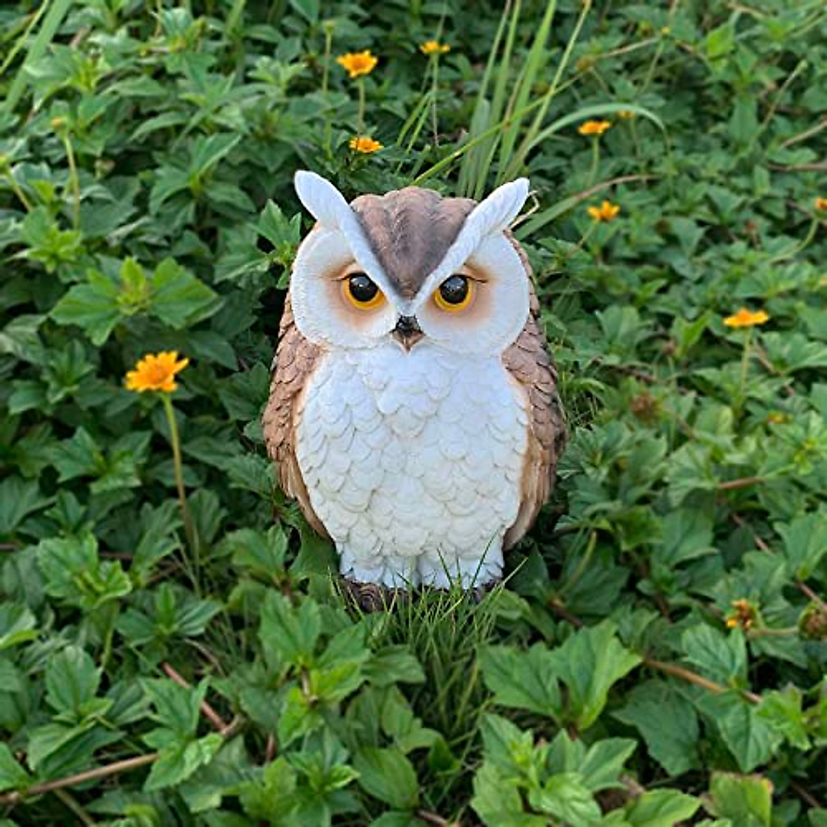 TOLATR Owl Statue Scare Bird Away from Garden Clearance Resin Owl Birds Deterrents Halloween Outdoor Decoration for Garden Lawn Yard Table Decor Gift for Owl Lovers (8.3 Inch)